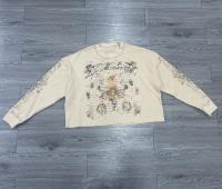 China Custom Rhinestone Waffle Fabric Knit Long Sleeve Sweatsuit T Shirt and Sweatpants Set for Men Heavyweight Streetwear Tracksuit for sale