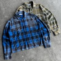 China Wholesale Custom Crystal Oversized Streetwear Men Shirts Button up Plaid Plus Size Long Sleeve Rhinestones Flannel Men'S Shirts for sale