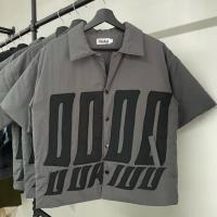 China High Quality Patch Embroidery Streetwear Oversized Men Cotton T Shirt Custom Short Sleeve Button up Collar Down Shirt for Men for sale