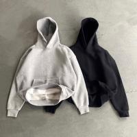 China Wholesale High Quality Blank Casual Zip up Sweatsuit Custom Boxy Terry Neoprene Tracksuit Flared Sweatpants and Hoodie Sets for sale