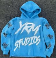 China Custom Cotton Acid Wash Dropped Shoulder Jogger Men'S Suit Heavyweight Puff Printing Men Pullover Hoodie and Sweat Pants Sets for sale