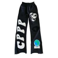 China Custom High Quality Puff Print Jogger Acid Wash Flare Sweat Pants Plus Size Elastic Waistband Mens Stacked Flare Sweatpants Men for sale