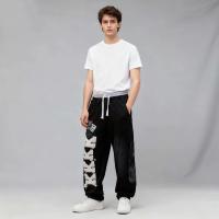 China Custom Jogger Embroidery Acid Wash Sweat Pants Men Distressed Sun Faded Double Waist Wide Leg Flare Mens Baggy Sweatpants for sale