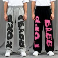 China High Quality Embroidery Patch Men'S Pants Manufacturer Custom Logo Acid Wash Flare Sweatpants Jogger Pant for Men for sale