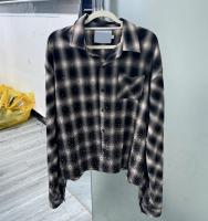 China Custom Streetwear Rhinestone Plaid Designer Flannel Shirts Button up Sport Boxy Graphic Plain Polo Shirt for Men for sale