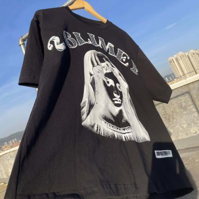 China Custom Streetwear Cotton Men'S T-Shirt Wholesale Oversized Distressed Dtg Print Boxy Cropped Tee Graphic T Shirts for Men for sale
