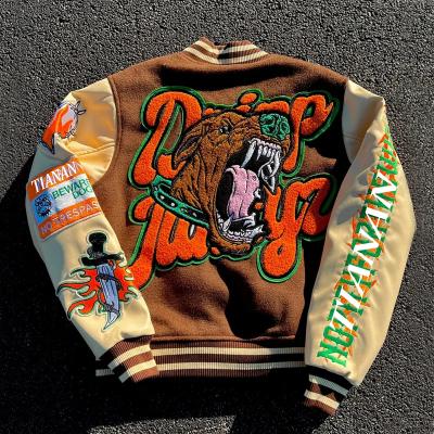 China Streetwear Manufacturer Wholesale Custom Letterman Plus Size Varsity Jacket Man Winter Vintage School College Men'S Jackets Coat for sale