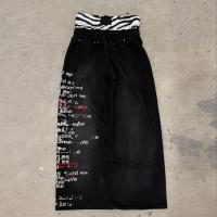 China Manufacturer Custom Vintage Distressed Acid Wash Jogger Sweat Pants Men Double Waist Printed Baggy Oversize Mens Sweatpants for sale