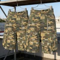 China Manufacturer Camouflage Rhinestone Men's Shorts Custom Trending Streetwear Jogger Camo Jorts Bermuda Cargo Jean Pants for Men for sale