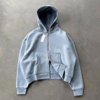 China Heavyweight 100% Cotton Drop Shoulder Blank Hoodie Custom High Quality Sudaderas Hombre Zip up Sweatshirt 450gsm Pullover Hoodie for sale