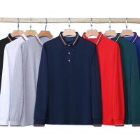 China Hot Sale Long Sleeved Polo Shirt Custom Solid Color Men's Business Lapel T-shirt Work Uniform Jogger Embroidery Shirt for Men for sale