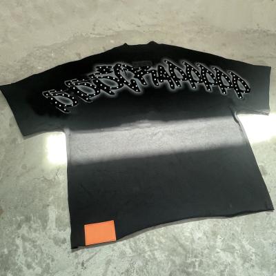 China 2025 Trending Product Graphic Streetwear Oversized Printed Joggers T Shirt for Men Custom 100% Cotton Rhinestone Boxy T-Shirt for sale