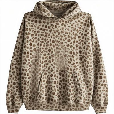 China 2025 Trending Leopard Streetwear Plus Size Men's Hoodie Manufacturer Custom Baggy Oversize Pullover Luxury Graphic Hoodie Men for sale