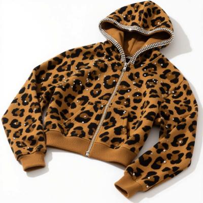 China Manufacturer Custom Rhinestone Men's Hoodie Oversized Designer Zip up Leopard Heavyweight Sudaderas Hombre Streetwear Men Hoodie for sale