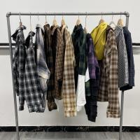China Manufacturer Wholesale Custom Flannel Plaid Check Long Short Shirt Hoodie Rhinestone Print Heavyweight Button Shirt for Men for sale