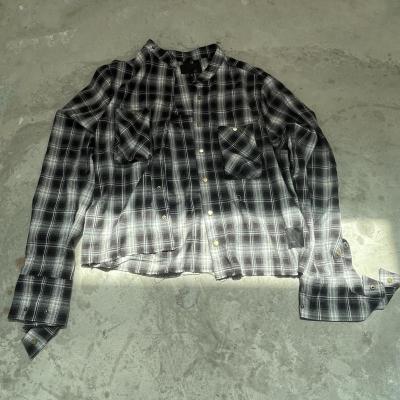 China Wholesale Custom High Quality Baggy Button up Plaid T Shirt for Men Cotton Plaid Dropped Shoulder Flannel Long Sleeve Shirts for sale