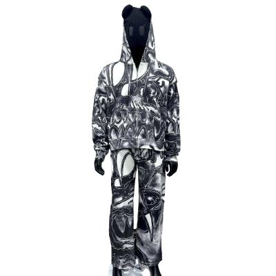 China Wholesale High Quality Joggers Sweatsuit for Men Custom Outdoor Flared Sweatpants and Hoodie Sets Printed Streetwear Tracksuit for sale
