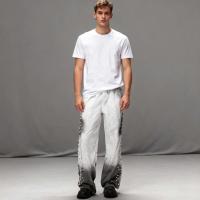 China Street Wear Custom 100%Cotton Baggy Mens Sweatpants French Terry Trouser Bubble Beads Pants Dirty Wash Flare Sweat Pants for Men for sale