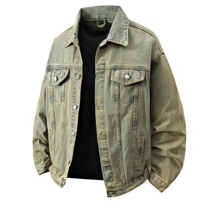 China Wholesale Vintage Streetwear Long Outfits Denim Men's Jacket Custom Hip Hop Y2k Designer Letterman Varsity Autumn Jacket for Men for sale