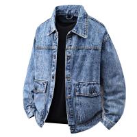 China OEM Factory Custom Design Sun Faded Distressed Jean Denim Jacket Streetwear Vintage Blank Outdoor Casual Men'S Denim Jacket for sale