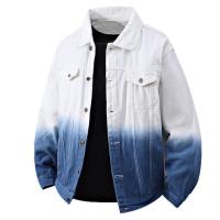 China 2025 Hot Selling Denim Coat Patchwork Gradient Men's Jacket Manufacturer Custom Blank Autumn Outdoor Varsity Jacket for Men for sale