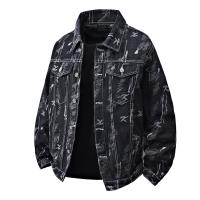 China Custom Streetwear Long Sleeve Oversized 3d Quilted Denim Jacquard Fabric Jacket for Men Vintage Coat Varsity Autumn Jacket for sale