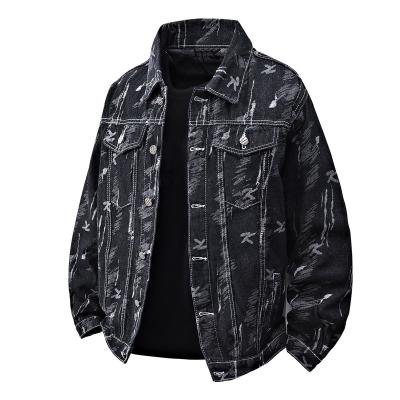 China Custom Streetwear Long Sleeve Oversized 3d Quilted Denim Jacquard Fabric Jacket for Men Vintage Coat Varsity Autumn Jacket for sale
