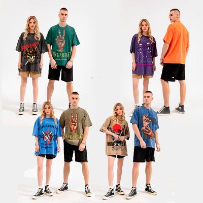 China Mingarment Digital Print Logo Vintage Oversized Heavyweight T Shirt for Men Custom 100% Cotton Graphic Boxy Streetwear T-Shirt for sale