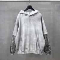 China Autumn Camouflage Double Layered Men 's Hoodie Sweatshirt Custom Heavyweight Acid Wash Vintage Distressed Camo Oversized Hoodie for sale