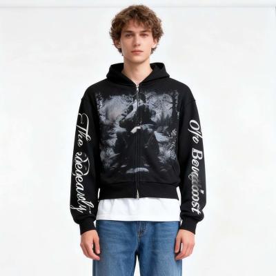 China Custom Best Quality Organic Cotton Winter Men's Hoodie Design Heavyweight Fashion Xl Size Loose Fitting Graphic Hip Hop Hoodie for sale