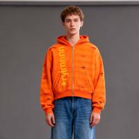 China Custom High Quality Heavyweight Drop Shoulder Oversized Zip up Streetwear Long Stripe Baggy 100% Cotton Printed Hoodie for Men for sale