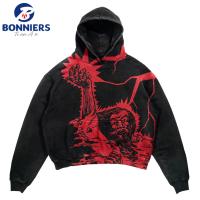 China Streetwear Hip Hop Graphic Luxury Hoodie High Quality French Terry Cut and Sew Hoodie Men Custom Oversized Heavyweight Hoodie for sale