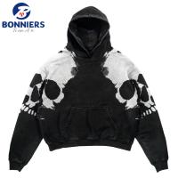 China Streetwear Hip Hop Graphic Luxury Hoodie High Quality French Terry Cut and Sew Hoodie Men Custom Oversized Heavyweight Hoodie for sale