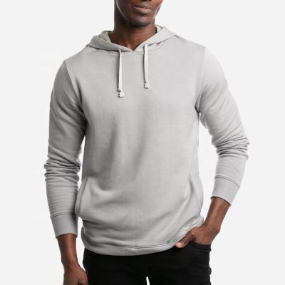 China Custom Logo Knit Embroidered Men Hoodies Cotton Blank Drawstring Slim Side Pocket Hoodie for sale