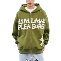 China Oem Custom High Quality Wholesale 100% Cotton Hoodie Street Wear Puff Printing Zip up Men Design Plus Size Unisex Hoodies for sale