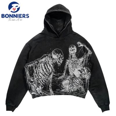 China OEM/ODE Custom logo 400gsm Fleece Fabric Wholesale 100% Cotton French Terry Mens Vintage Acid Washed Oversized Hood for sale