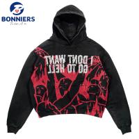 China OEM/ODE Custom logo 400gsm Fleece Fabric Wholesale 100% Cotton French Terry Mens Vintage Acid Washed Oversized Hood for sale