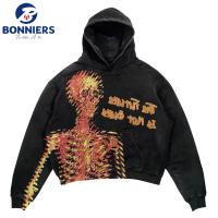 China OEM/ODE Custom logo 400gsm Fleece Fabric Wholesale 100% Cotton French Terry Mens Vintage Acid Washed Oversized Hood for sale