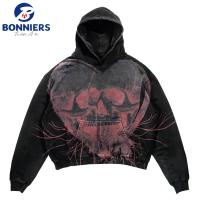 China OEM/ODE Custom logo 400gsm Fleece Fabric Wholesale 100% Cotton French Terry Mens Vintage Acid Washed Oversized Hood for sale