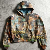 China Custom High Quality Streetwear Zip up Casual Men's Hoodie Manufacturer Heavyweight Oversized Dtg Print Rhinestone Hoodie for Men for sale