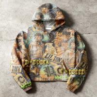 China Custom High Quality Streetwear Zip up Casual Men's Hoodie Manufacturer Heavyweight Oversized Dtg Print Rhinestone Hoodie for Men for sale