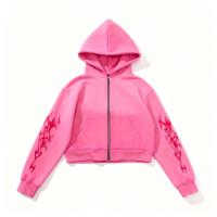 China Manufacturer Custom Heavyweight Acid Wash Vintage Printed Men's Hoodie High Quality Long Oversized Ditressed Zip up Hoodie Men for sale