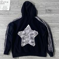 China 2025 Trending Heavyweight 100% Cotton French Terry Hoodie for Men Custom Pullover Leopard Print Streetwear Y2k Men's Sweatshirt for sale