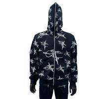 China Custom Full Face Zip up Heavyweight Men's Hoodie Vintage Printed Streetwear Casual Oversized Fashion Graphic Baggy Hoodie Men for sale