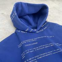 China Custom Sweatshirt Fleece Cotton French Terry Oversized Letter All Over Print Streetwear Unisex Cropped Heavyweight Hoodie Men for sale