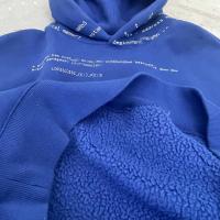 China Custom Sweatshirt Fleece Cotton French Terry Oversized Letter All Over Print Streetwear Unisex Cropped Heavyweight Hoodie Men for sale