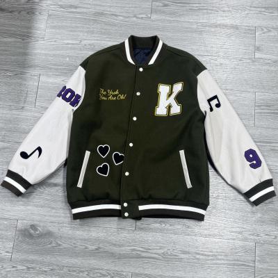China Custom Men's Baseball Uniform Winter Embroidered Oversized Fit Jogger Letter Plus Size Varsity Bomber Casual Work Outdoor Jacket for sale