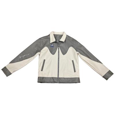 China Hot Sale Leather Jacket New Arrival Pu Plus Size Motorcycle Coat Dyed Leather Men's Jackets Fabric & With Pocket Plain Canvas for sale
