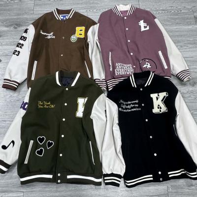 China Casual Varsity Jersey Baseball Jacket Oem Custom Chenille Embroidery Logo Outdoors Letterman Loose Leather Jackets for Mens for sale