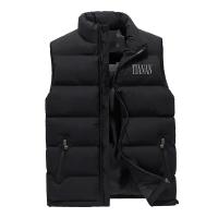 China High Quality Winter Warm Men'S Cotton Vests Custom Logo Plus Size Casual Loose Solid Sleeveless Zipper Puffer Vest Jacket Men for sale